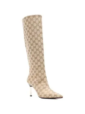 Gucci Gg Fabric Stiletto Boots - Multicolor