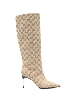 Gucci Gg Fabric Stiletto Boots - Multicolor