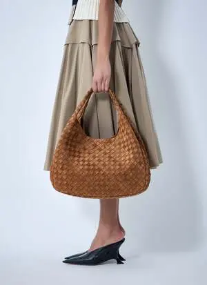 Bottega Veneta Campana Large Hobo Shoulder Bag - Brown