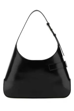 FERRAGAMO Salvatore Leather Large Arch Shoulder Bag - Black