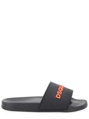 Dsquared2 Logo Rubber Slides - Black