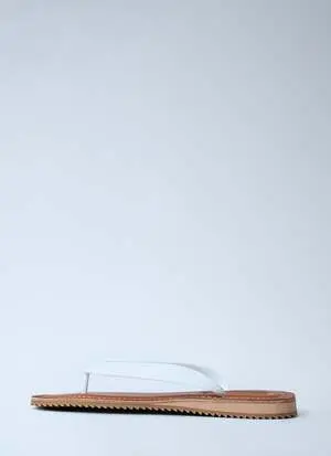 Miu Miu Textured Strap Flip-flops With Leather Sole