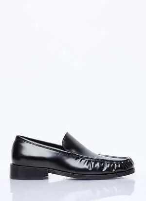 Acne Studios Leather Loafers With Embossed Logo Detail - Black