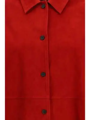 TOTEME Suede Shirt Jacket - Red