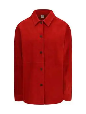 TOTEME Suede Shirt Jacket - Red