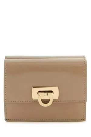 FERRAGAMO Beige Leather Wallet - Brown