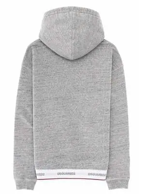 Dsquared2 Logo Detail Cotton Hoodie - Gray