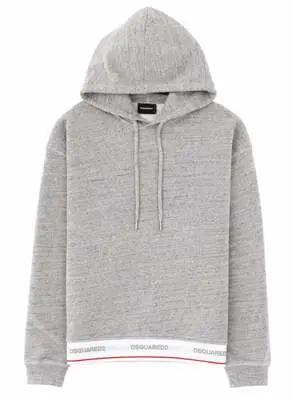 Dsquared2 Logo Detail Cotton Hoodie - Gray
