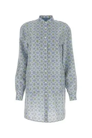 Prada Printed Silk Shirt Dress - Multicolor