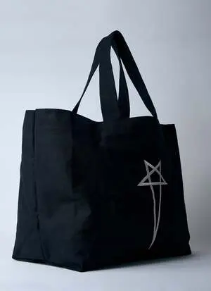 Rick Owens Canvas Embroidered Beach Tote Bag