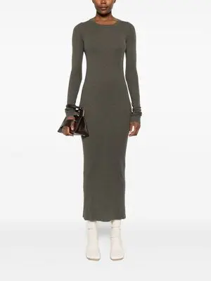 Rick Owens Ribbed Knit Midi Dress