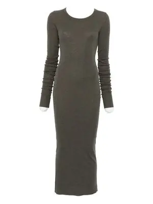 Rick Owens RICK OWENS Ribbed Knit Midi Dress Multicolor