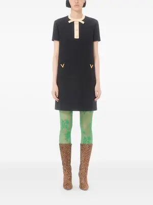 Valentino Garavani Wool And Silk Blend Dress With Bow Detail