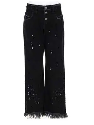 Isabel Marant Étoile Wide Leg Cropped Jeans With Cutout Details