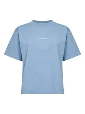 Balenciaga Cotton T-shirt With Embroidered Logo - Multicolor