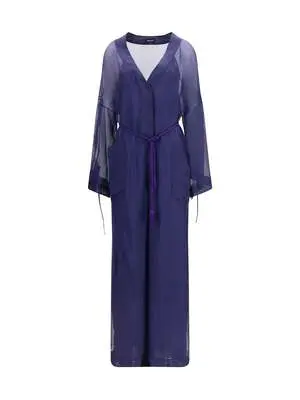 Giorgio Armani Viscose And Silk Gauze Jumpsuit - Blue
