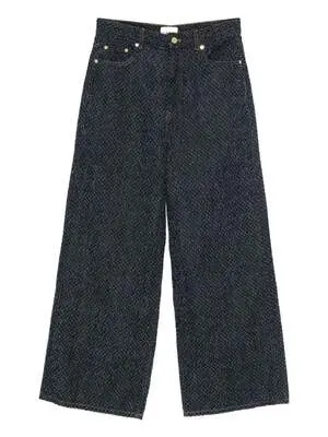 GANNI GANNI Textured Wide Leg Jeans