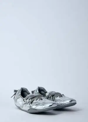 Acne Studios Metallic Leather Lace-up Shoes - Silver