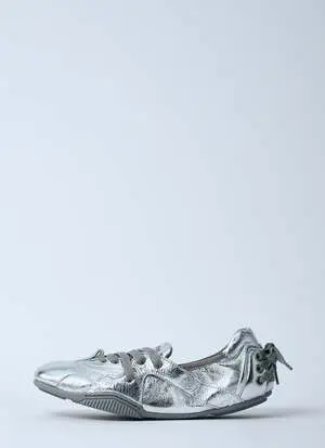 Acne Studios Metallic Leather Lace-up Shoes - Silver