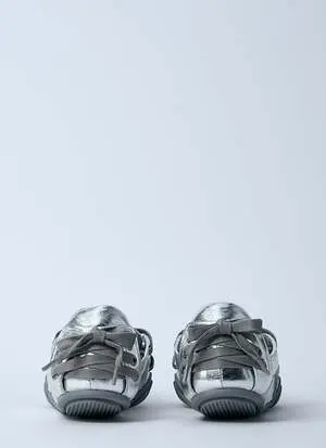 Acne Studios Metallic Leather Lace-up Shoes - Silver