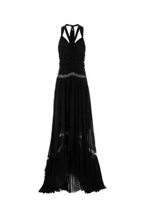 Blumarine Georgette Long Dress - Black