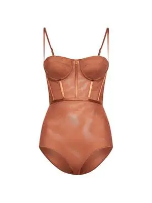 Zimmermann Stretch Mesh Corset Bodysuit - Multicolor