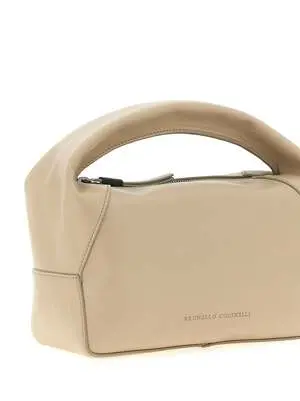 Brunello Cucinelli Hobo Duo Calf Leather Bag With Monile Detail