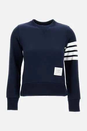 Thom Browne Crewneck Sweatshirt With Signature 4-stripe Detail - Multicolor