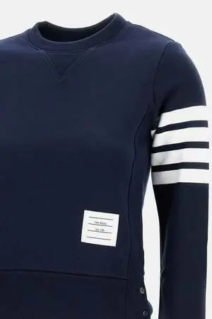 Thom Browne Crewneck Sweatshirt With Signature 4-stripe Detail - Multicolor