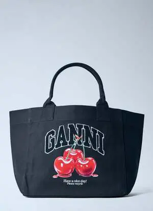 GANNI Medium Trapeze Shopper Bag - Black