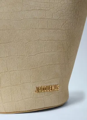 Jacquemus Le Bambola Moyen Textured Leather Tote Bag - Cream