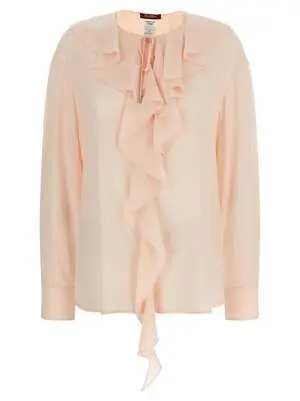 Max Mara MAX MARA STUDIO MstEpica Silk Crêpe De Chine Blouse Pink