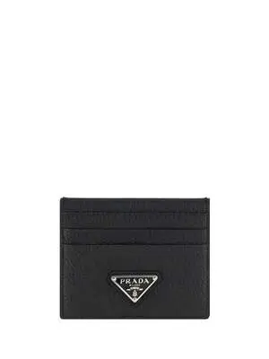 Prada Leather Card Holder - Black