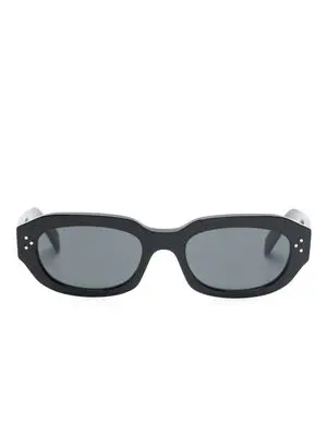 Celine Black Oval Frame Sunglasses With Engraved Logo - Multicolor