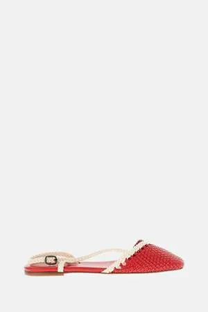 Hereu HEREU Rondaia Woven Leather Slingback Flats Multicolor