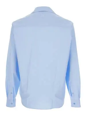Fendi Light Blue Shirt With Classic Collar In Cotton For - Multicolor