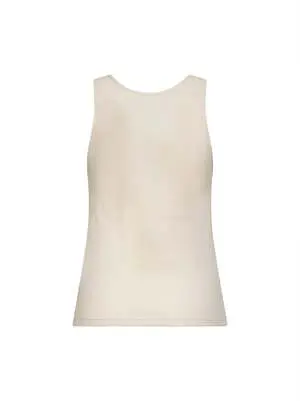 Saint Laurent Ribbed Cotton Cassandre Tank Top - Multicolor
