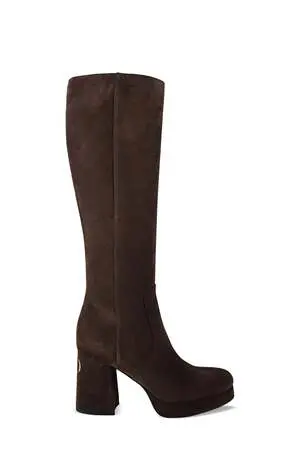 Valentino Garavani Fawcette Suede High Heel Boots - Brown