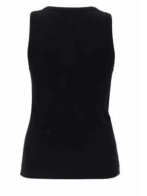 Rabanne Cotton Tank Top With Piercing Detail - Black