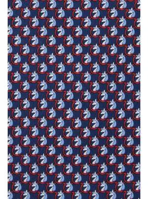 FERRAGAMO Silk Gancini Print Neck Tie - Multicolor