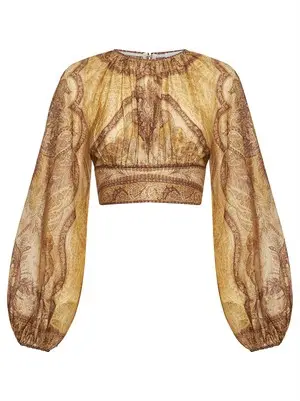 Zimmermann Tapestry Print Cotton-silk Blend Bodice - Multicolor