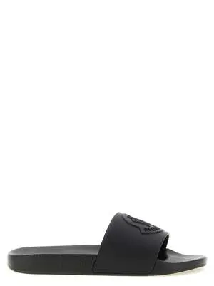 Moncler Camouflage Logo Slides - Black