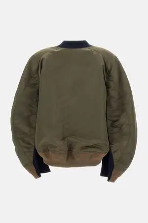 Sacai Hybrid Nylon Twill X Knit Cardigan - Multicolor