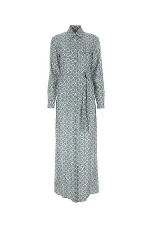 Prada Printed Silk Shirt Dress - Multicolor