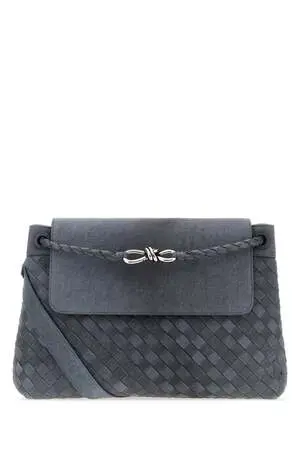 Bottega Veneta Suede Andiamo Messenger Shopping Bag - Blue