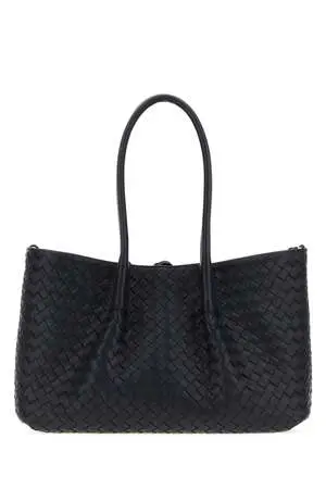 Bottega Veneta BOTTEGA VENETA Midnight Leather Pinacoteca Reversible Shopping Bag Blue