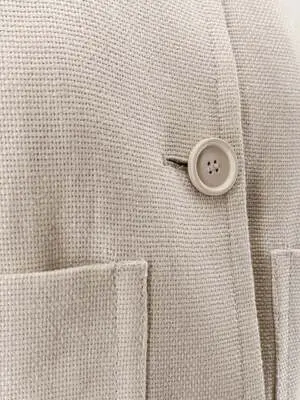 Max Mara Distressed Linen And Cotton Jacket