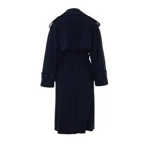 Max Mara Certo Wool Gabardine Trench Coat - Blue