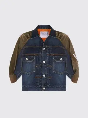 Sacai Denim X Nylon Twill Jacket - Blue