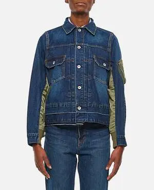Sacai Denim X Nylon Twill Jacket - Multicolor